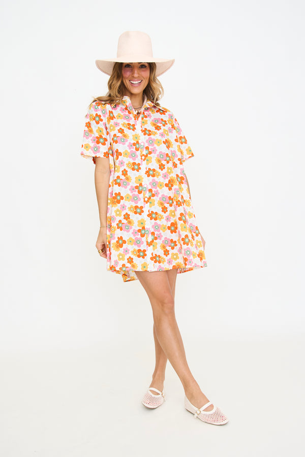 Lottie Floral Shirt Dress - Lady Hart
